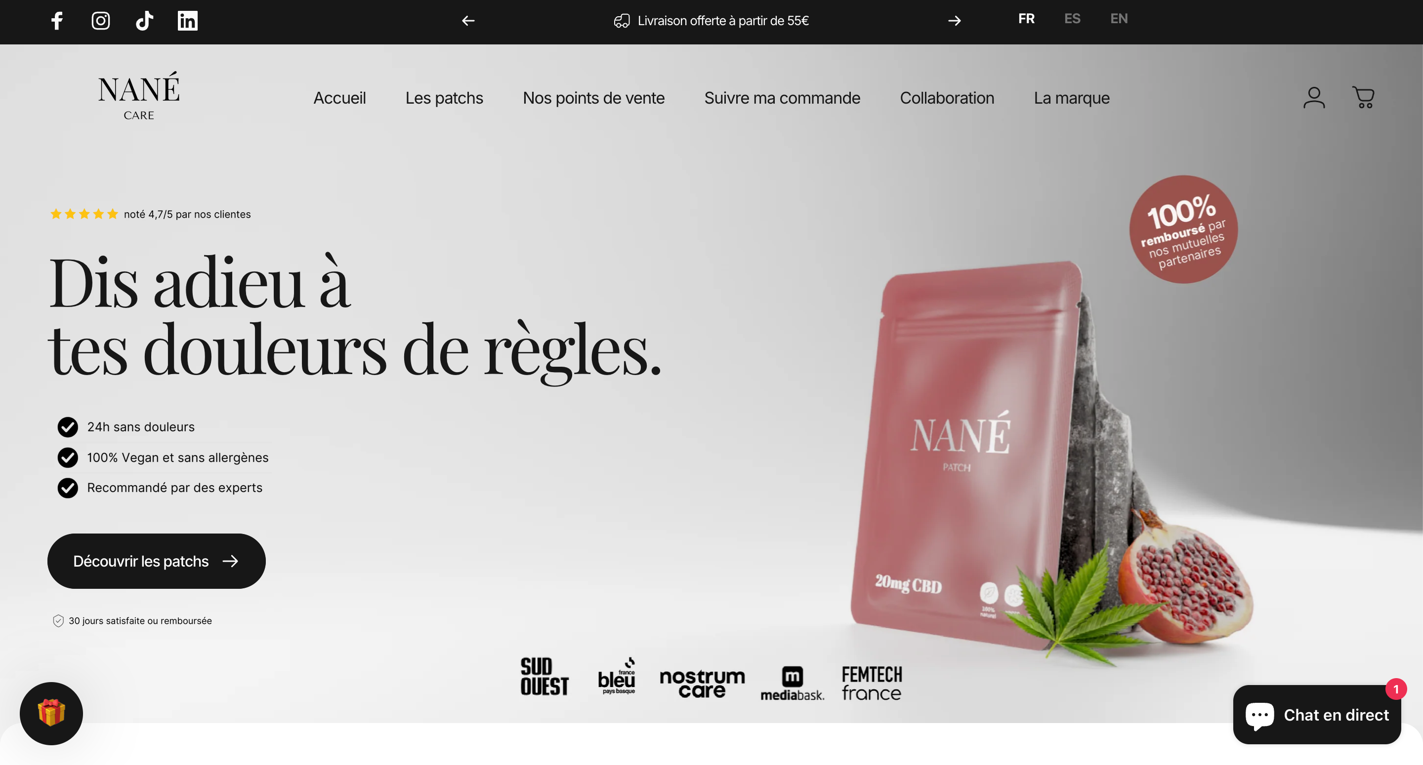 Nané | Alivio natural y eficaz para las reglas dolorosas - Nané Care